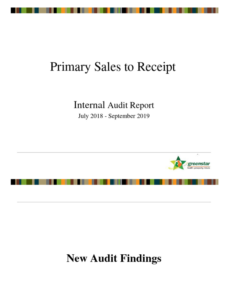 Internal Audit Report - Primary Sales & Receipt | PDF | Inventory | Invoice