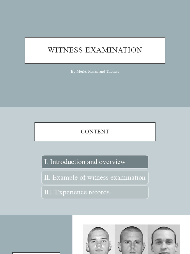 Witness_Examination_Final | PDF | Witness | Testimony