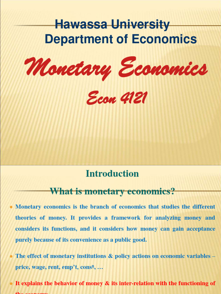 Understanding Monetary Economics Basics | PDF | Money | Debit Card