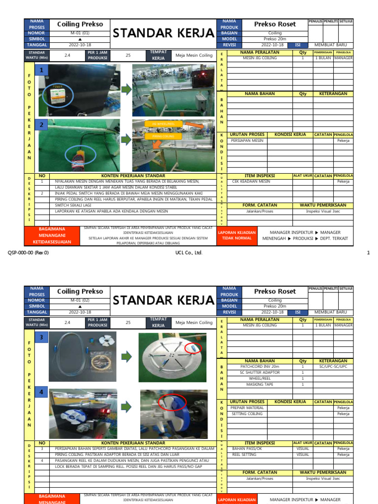 Form Standar Kerja PREKSO | PDF
