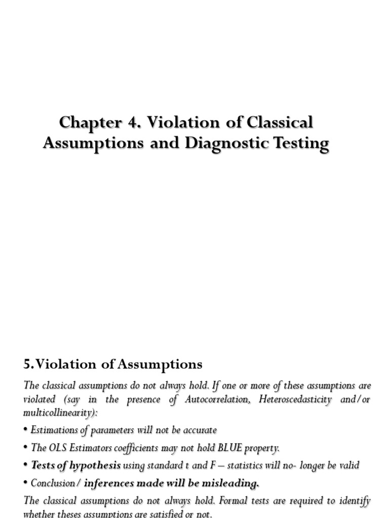 Chapter 4 Violation Of Assumptions Pdf Multicollinearity Ordinary Least Squares