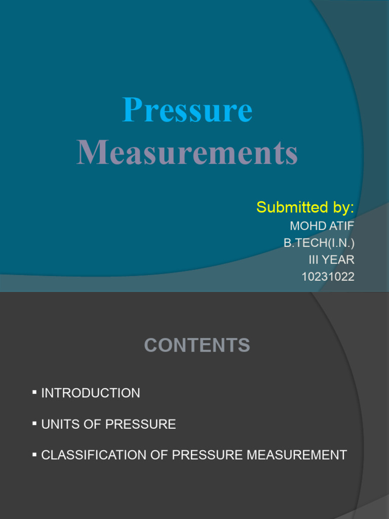 Pressure Measurement | PDF | Pressure Measurement | Pressure