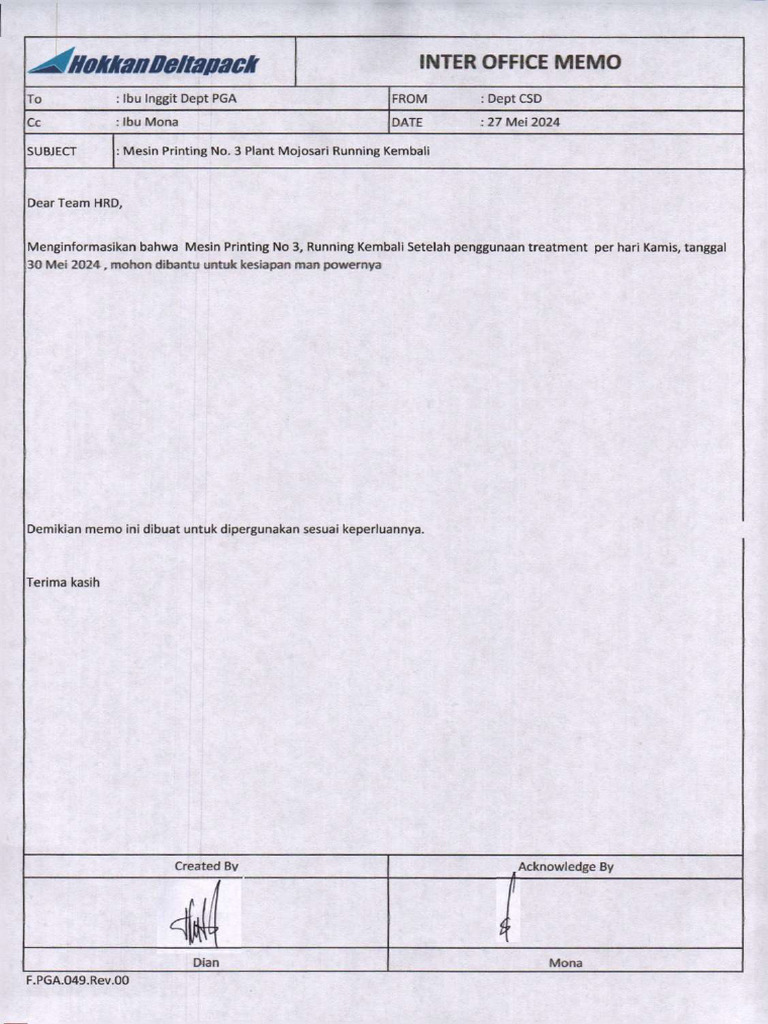 IOM LX 3 Running 27 Mei 24 | PDF
