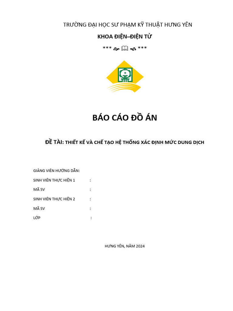 (123doc) - Bao-Cao-Do-An-He-Thong-Do-Muc-Chat-Long-Su-Dung-Cam-Bien-Sieu-Am | PDF