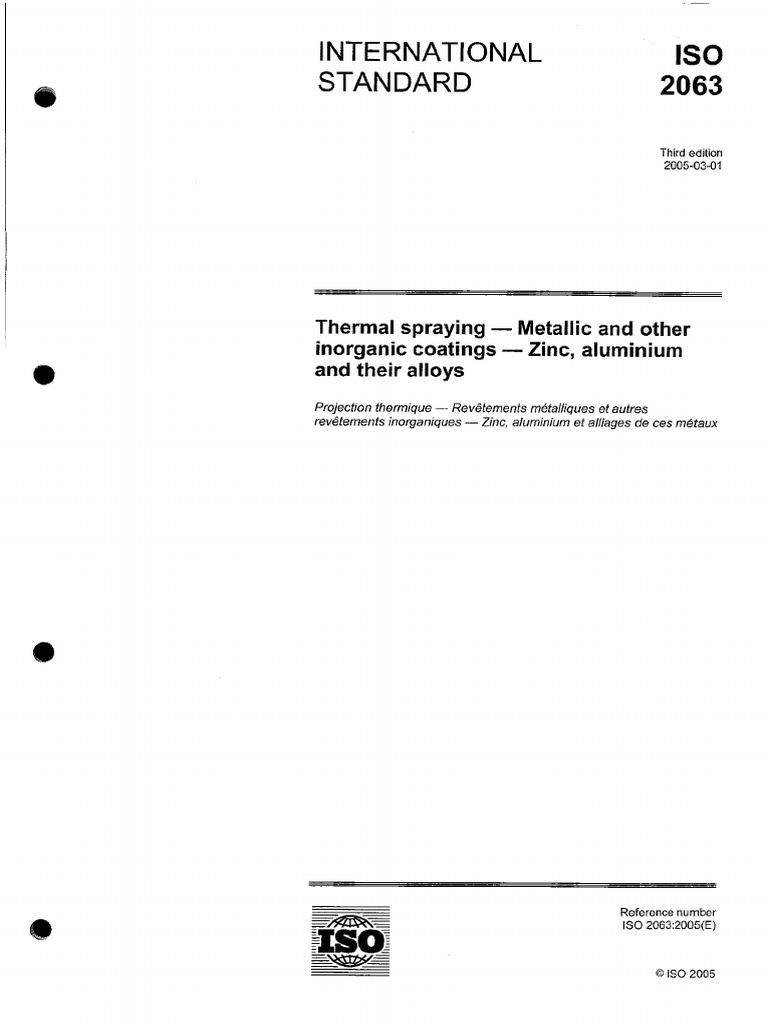 Iso 2063 2005 | PDF