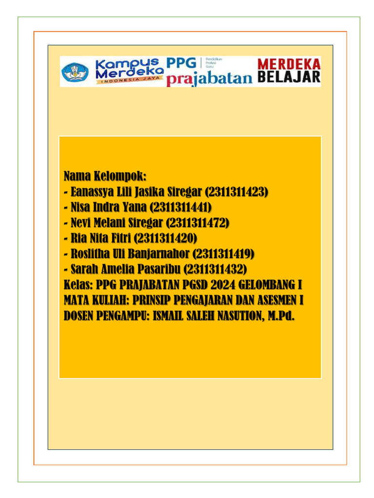 Demonstrasi Kontekstual T4-Prinsip Pengajaran Dan Asesmen | PDF