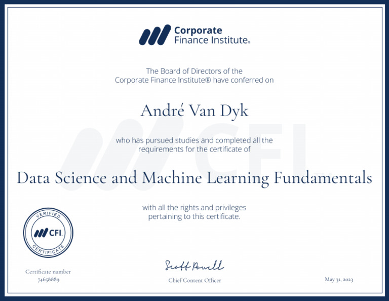CFI - Data Science & Machine Learning Fundamentals | PDF CFI - Data Science & Machine Learning Fundamentals | PDF