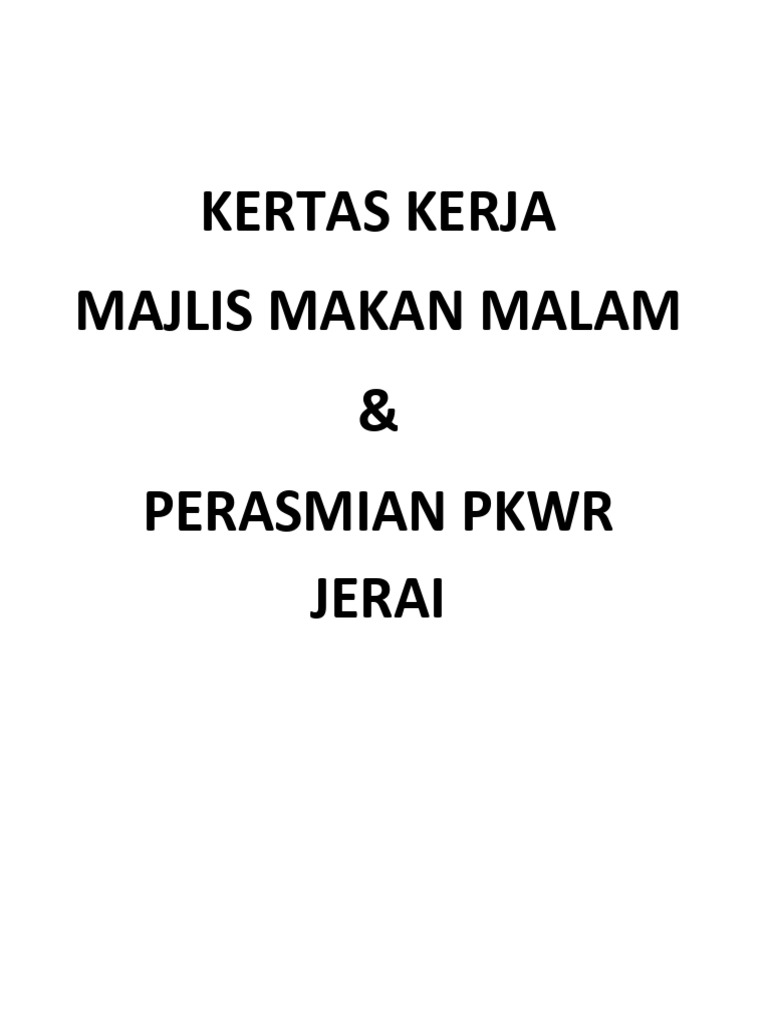 Kertas Perasmian PKWR Jerai | PDF
