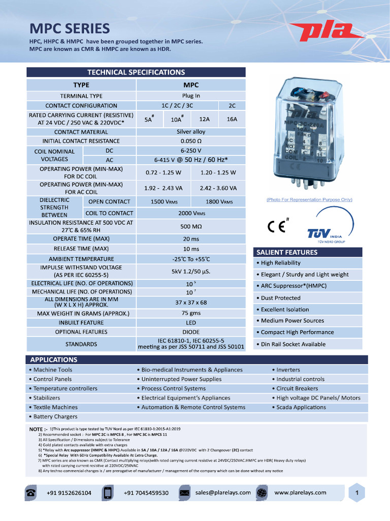 Mpc Series Relay | PDF