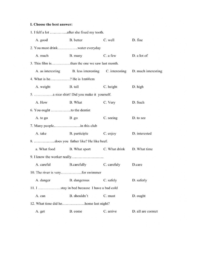 Grade 3 English Work Sheet - Practice 2 | PDF