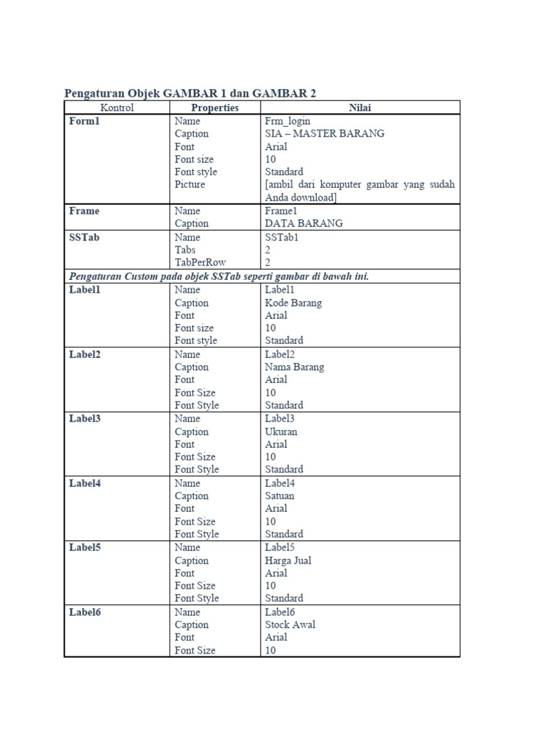 Input Barang | PDF | Arial | Computing
