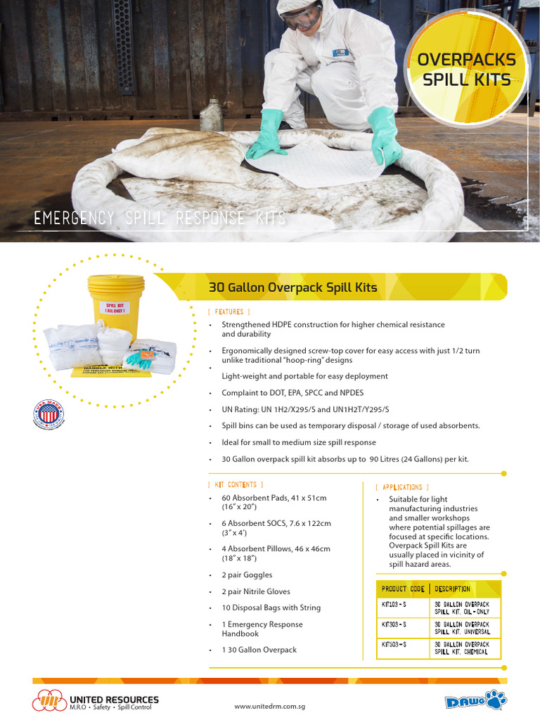 30 Gallon Overpack Spill Kit Ur Spill | PDF | Pollution