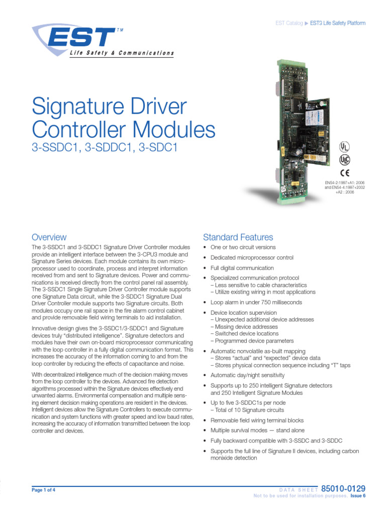 EST3 Signature Driver Controller Modules | PDF | Sensor | Security Alarm