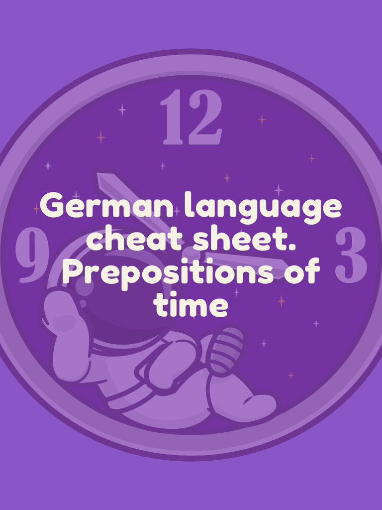 German Time Prepositions Cheat Sheet | PDF