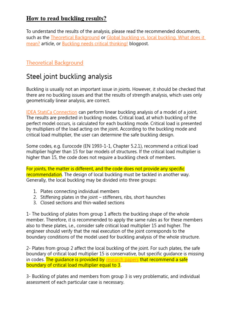 How To Read Buckling Results | PDF | Buckling | Strength Of Materials