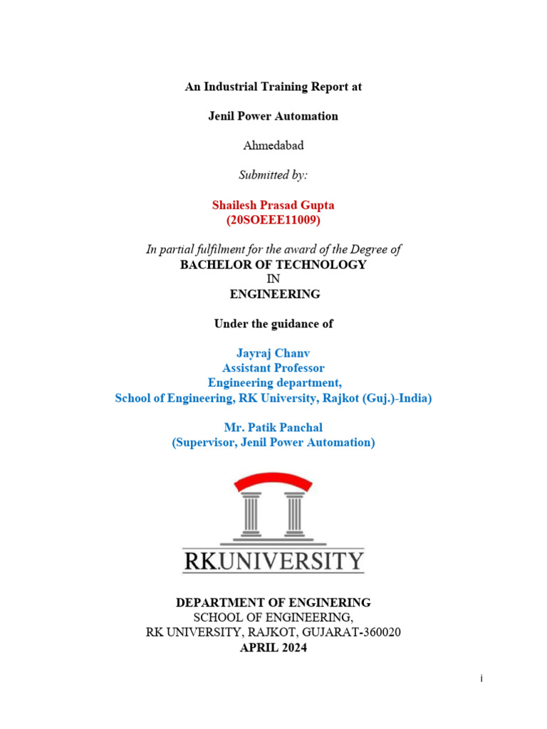 Internship Report 23042024 (1) | PDF | Programmable Logic Controller | Automation
