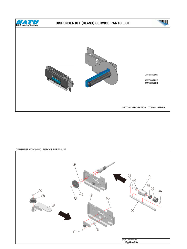 CL4NX Dispenser Kit Parts List | PDF | Machines | Mechanical Engineering
