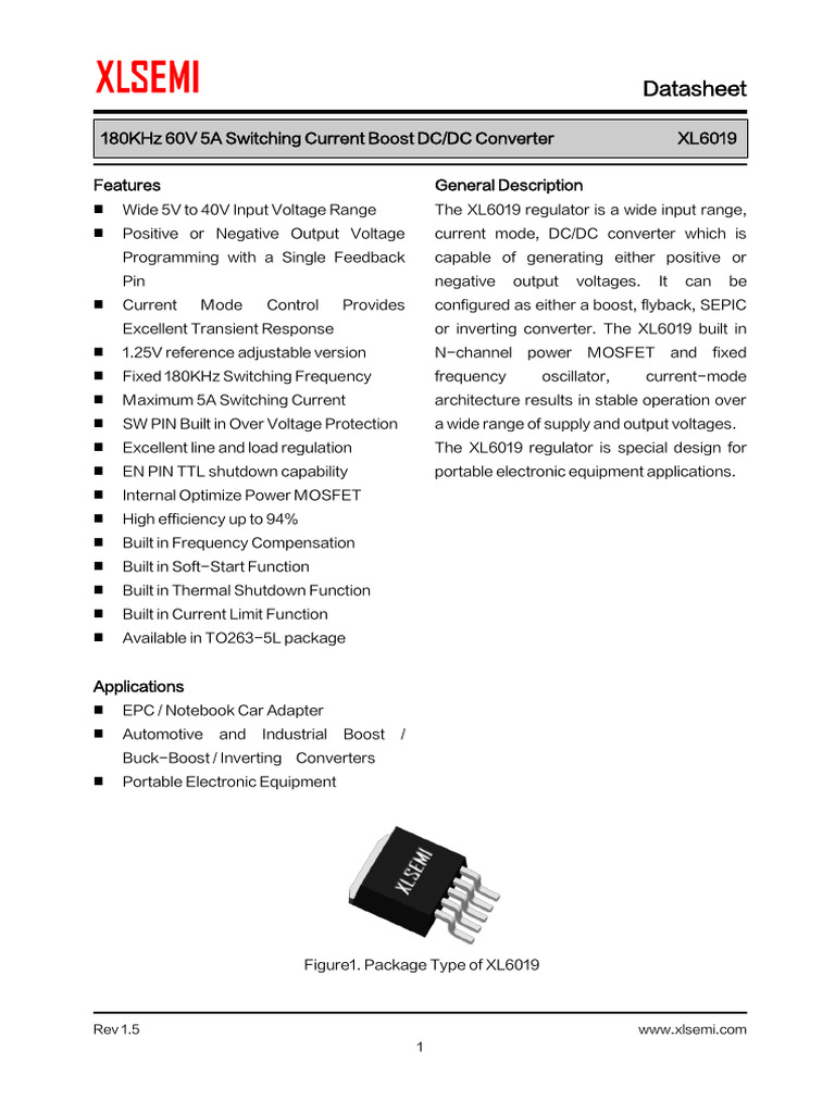XL6019 en | PDF | Electrical Engineering | Electricity