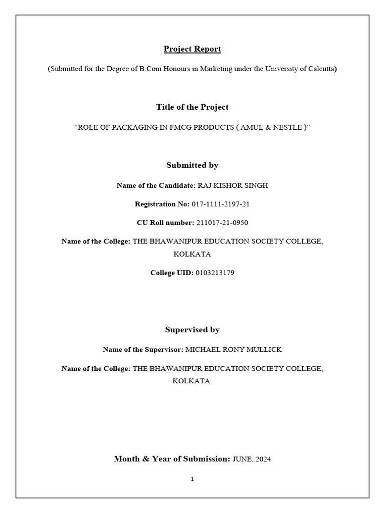 EDBP - Project - RAJ KISHOR SINGH New | PDF | Nestlé | Packaging And Labeling