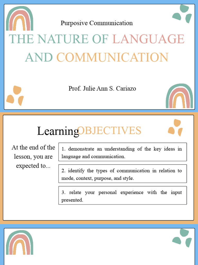 Nature of Language in Purposive Communication | PDF | Communication ...