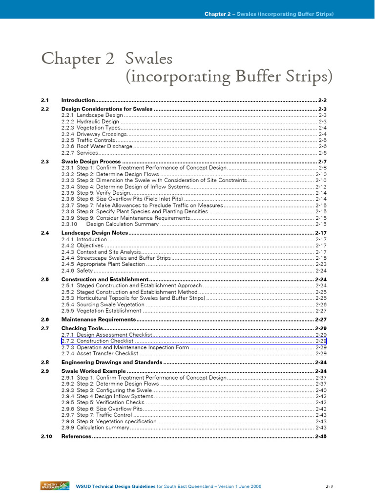 Swales - Design Guidelines | PDF | Hydrology | Environmental Engineering