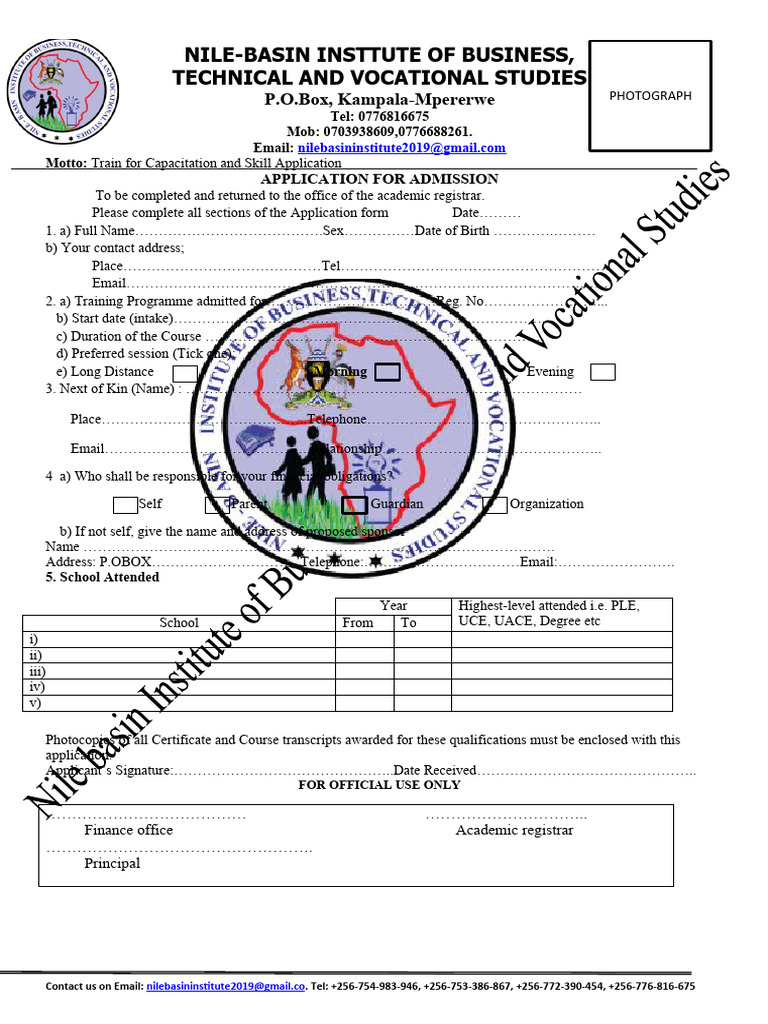 Nile Application Form CCD | PDF