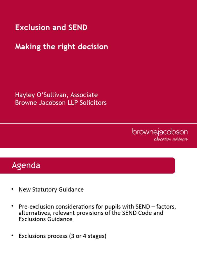 SEND Exclusions Guidance Overview | PDF | Justice | Crime & Violence
