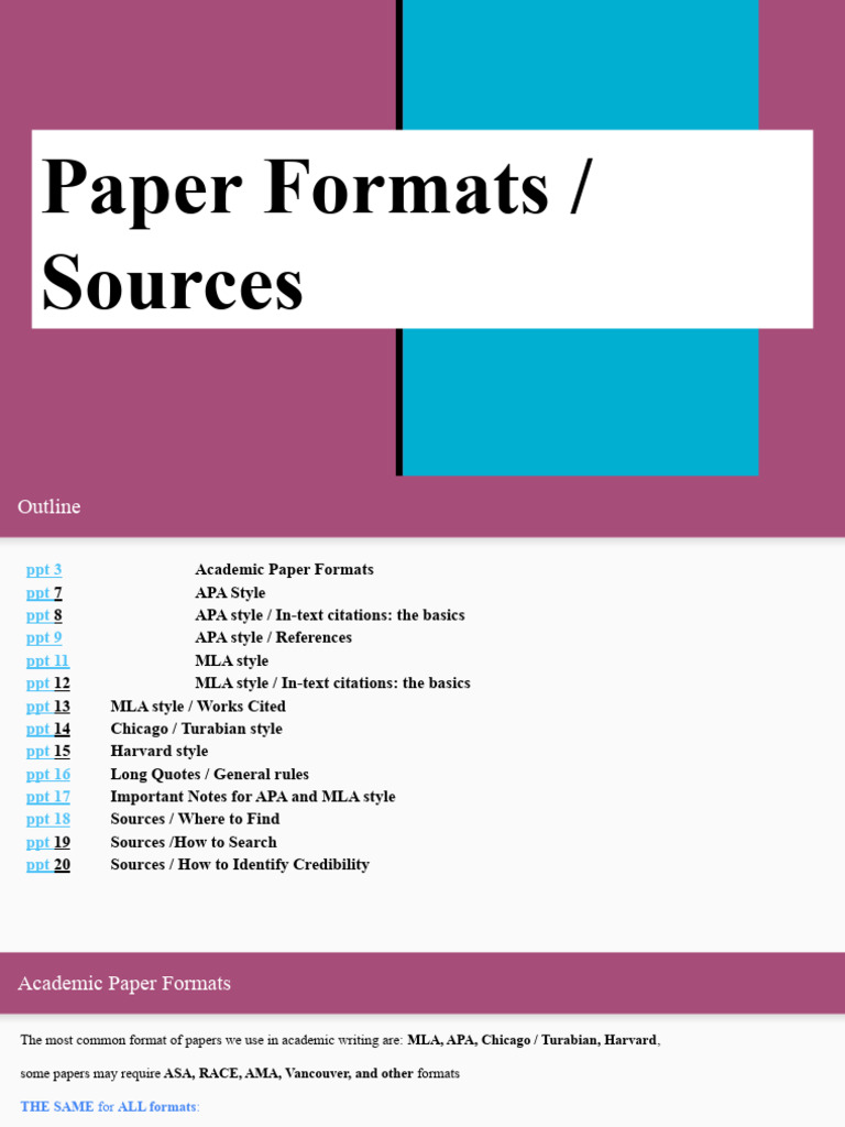 1.basics - Formats With Tips | PDF | Apa Style | Citation