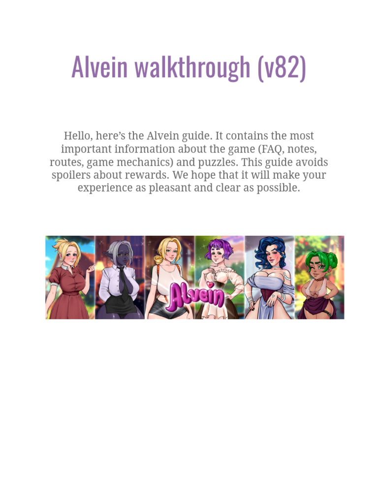 Alvein Walkthrough v82 | PDF