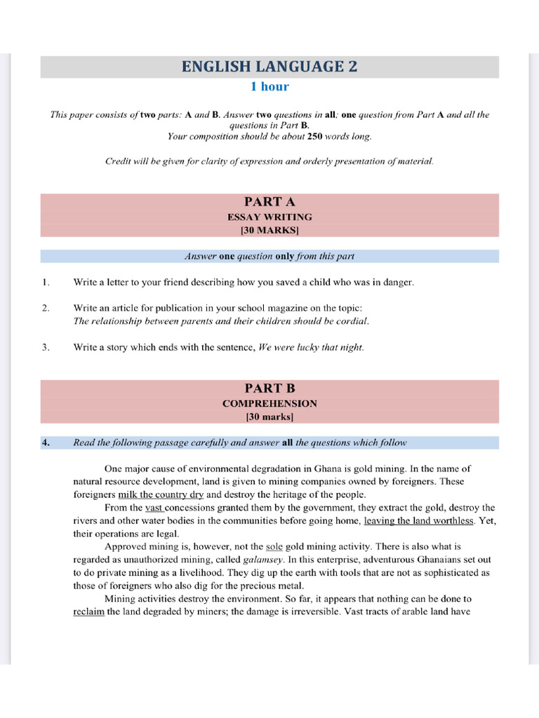 Bece English Language - Exam Assurance | PDF