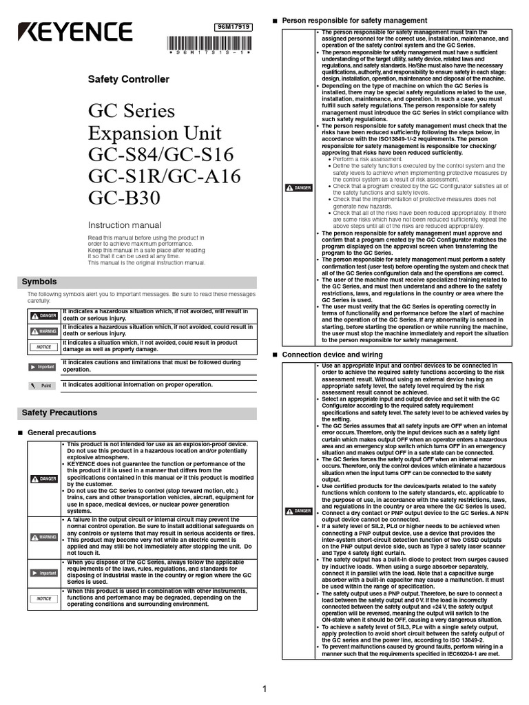 GC Series Expansoin Unit GC-S84 Instruction Manua | PDF | Safety ...