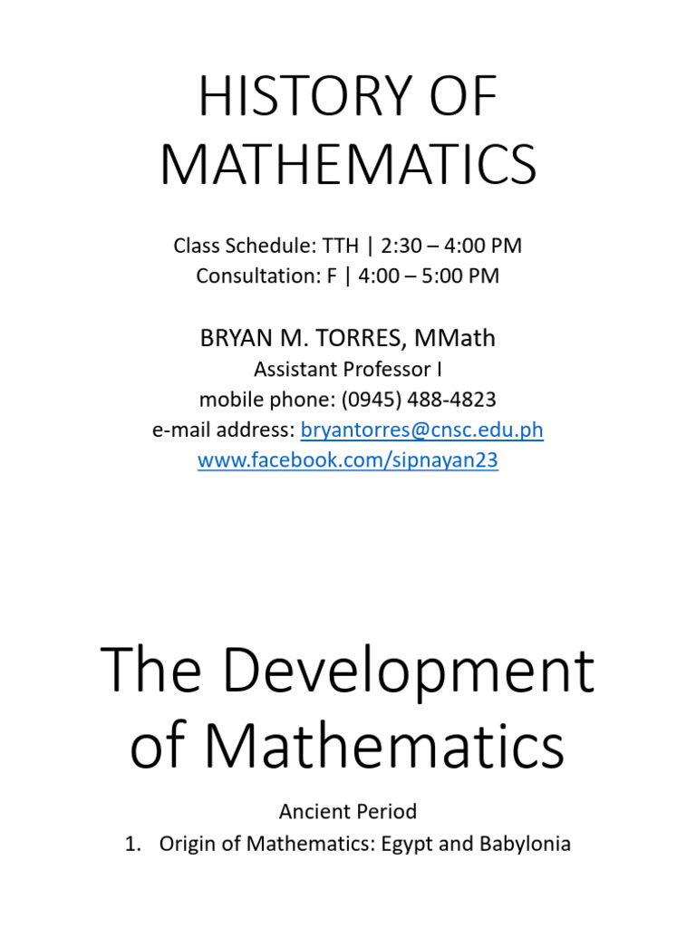 History of Mathematics | PDF | Numbers | Arithmetic