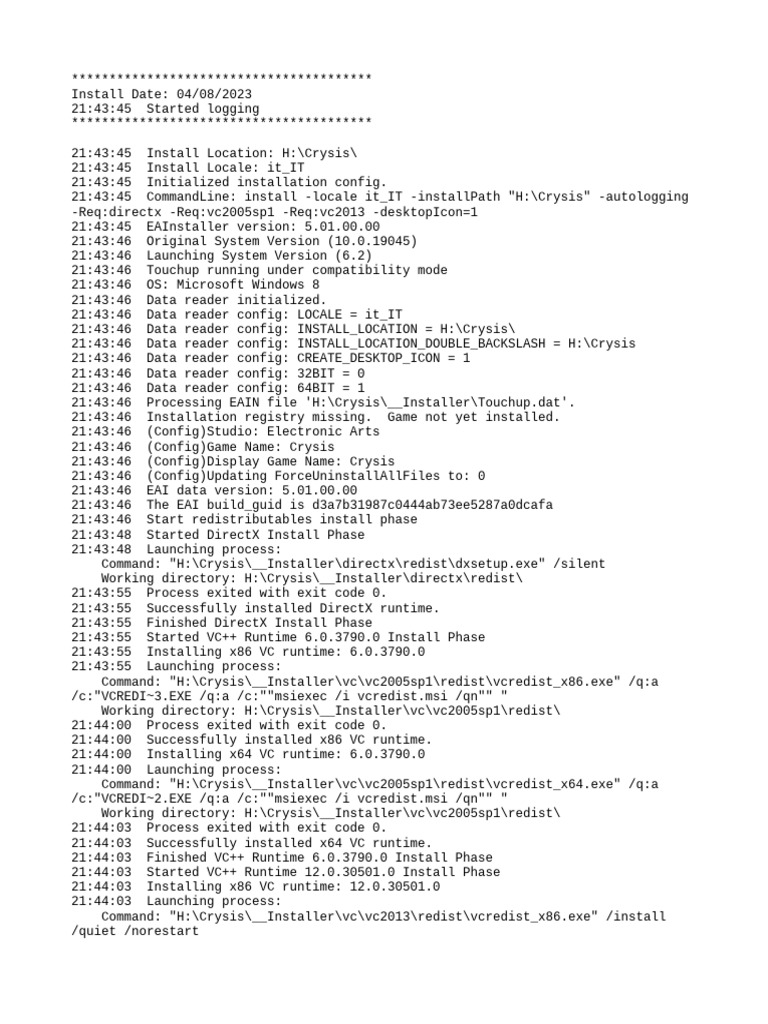 Install Log | PDF | Windows Registry | Computing Platforms