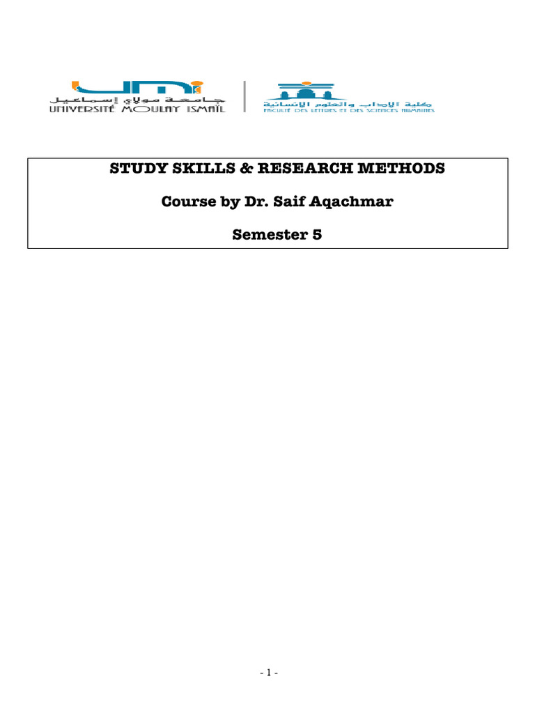 Study Skills & Research Methods Guide | PDF | Sampling (Statistics) | Survey Methodology