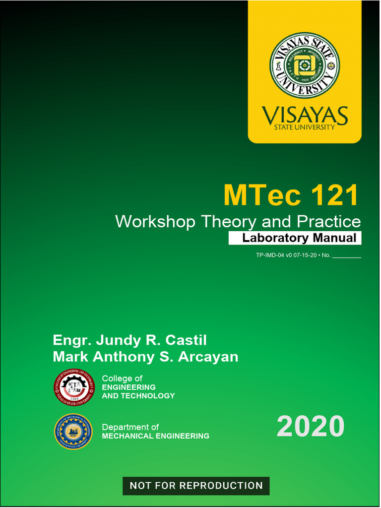MTec 121 Lab Manual | PDF | Welding | Construction