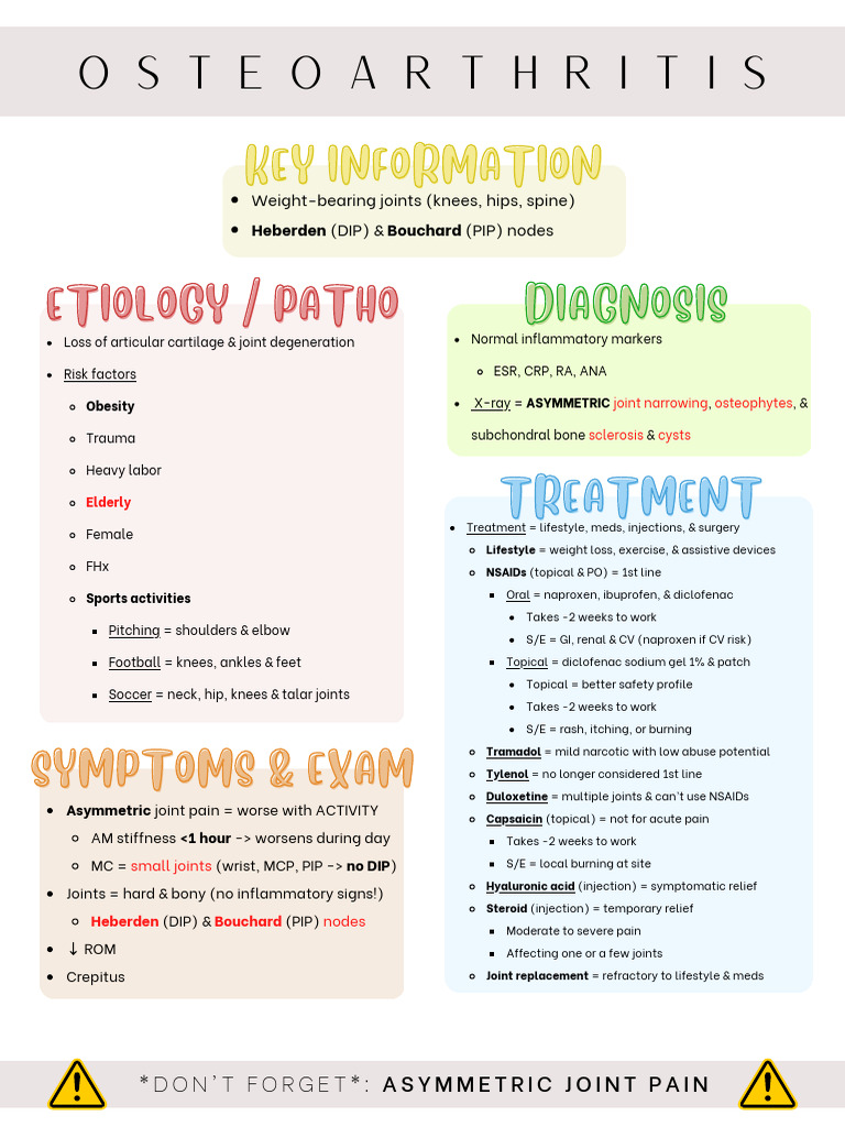 Ortho Study Sheets | PDF | Knee | Back Pain