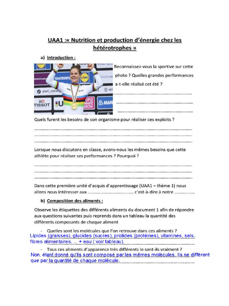 Bio Uaa1 2023 2024 Complet Pour Juin | PDF