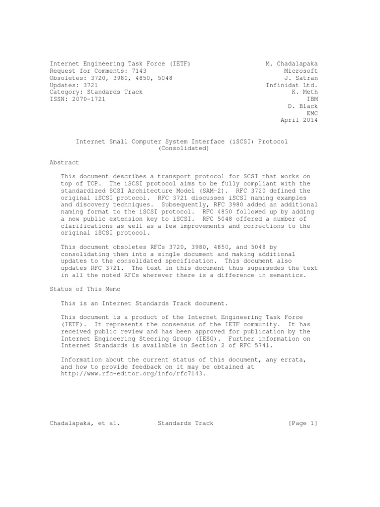 Internet Small Computer System Interface (ISCSI) Protocol | PDF | Port ...
