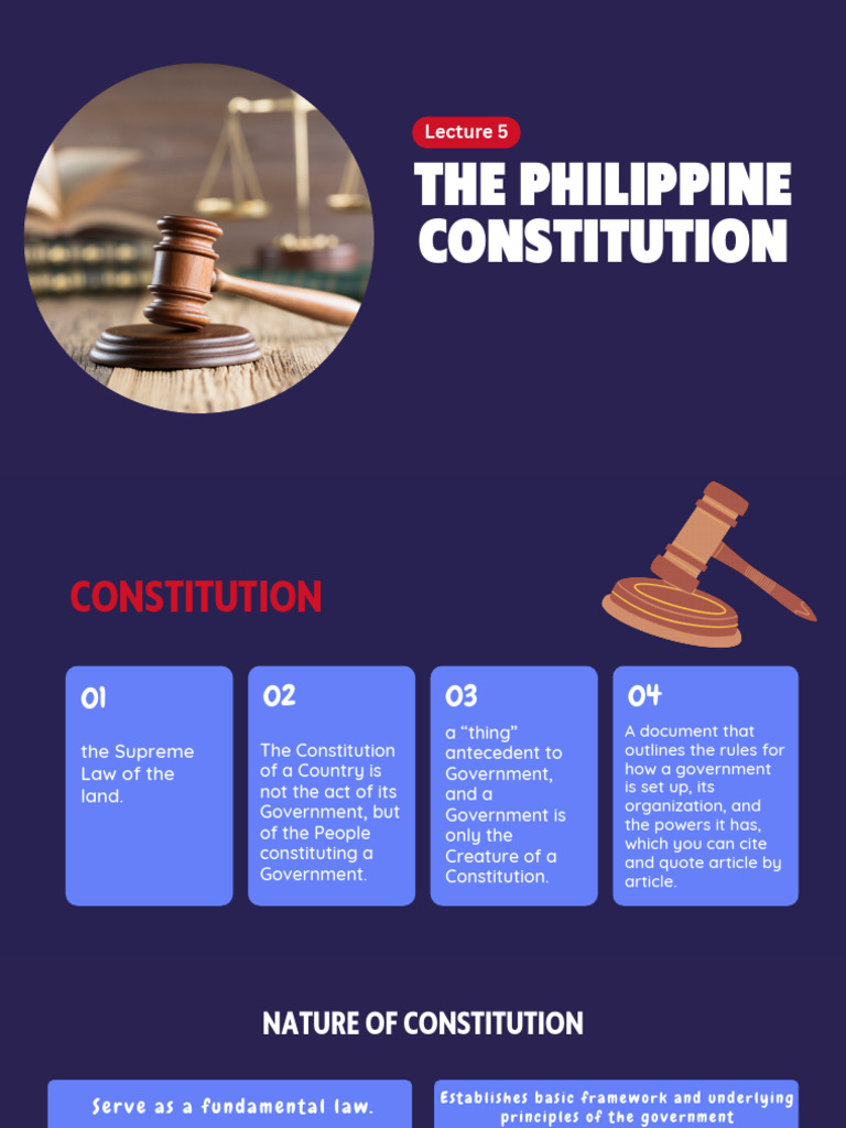 Philippine Constitution Overview | PDF | Constitution | Separation Of ...