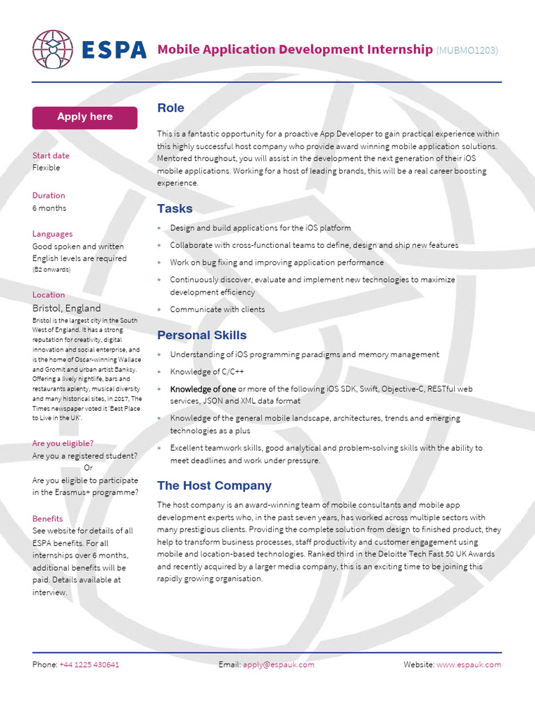 Mobile Application Development Internship MUBMO1203 | PDF | Mobile App ...