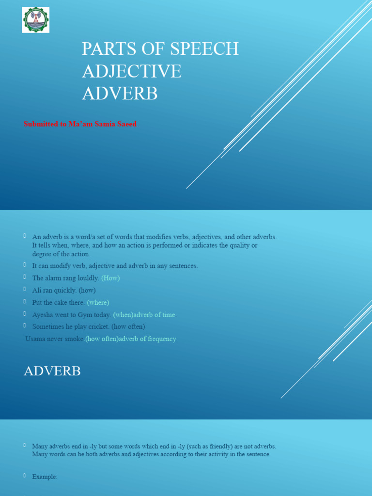 4.adjective and Adverb (Present) | PDF | Adverb | Adjective