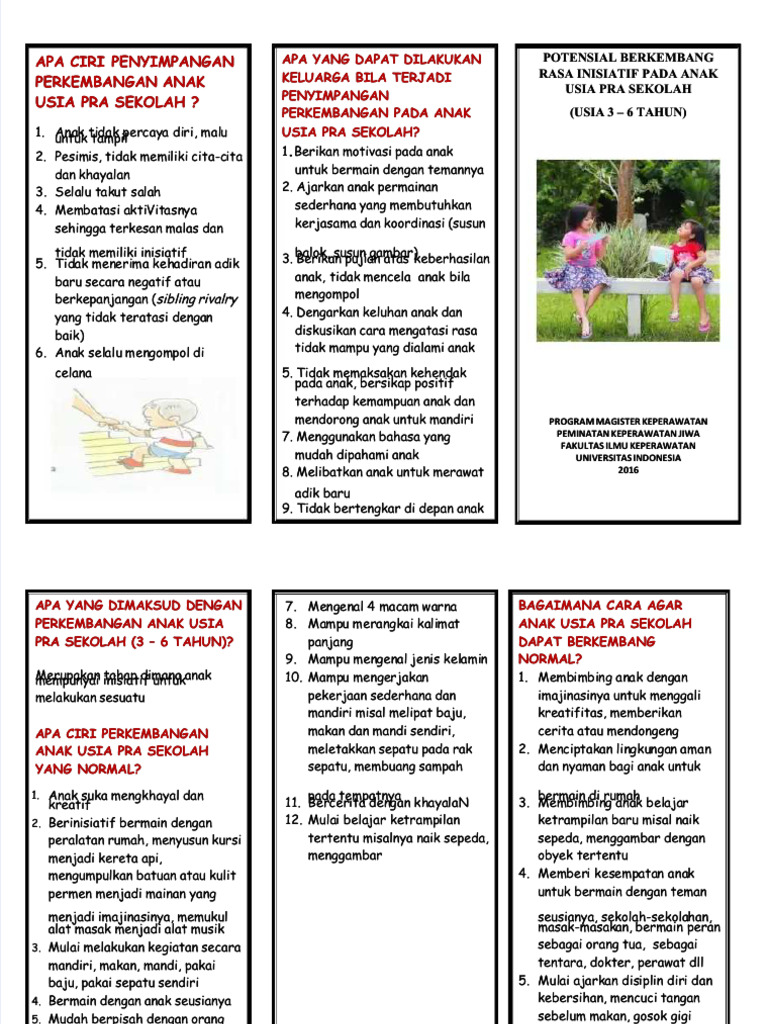 PDF Leaflet Sehat Anak Pra Sekolah | PDF