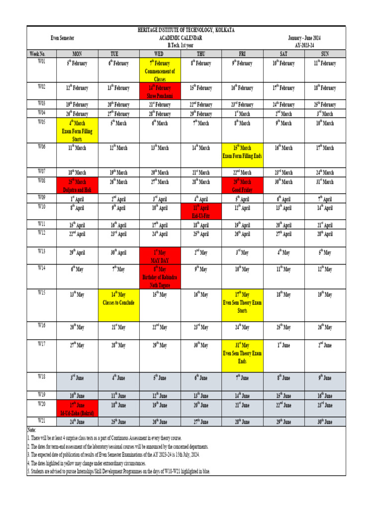 AcademicCalendar 1 2023-2024 | PDF | Academic Term
