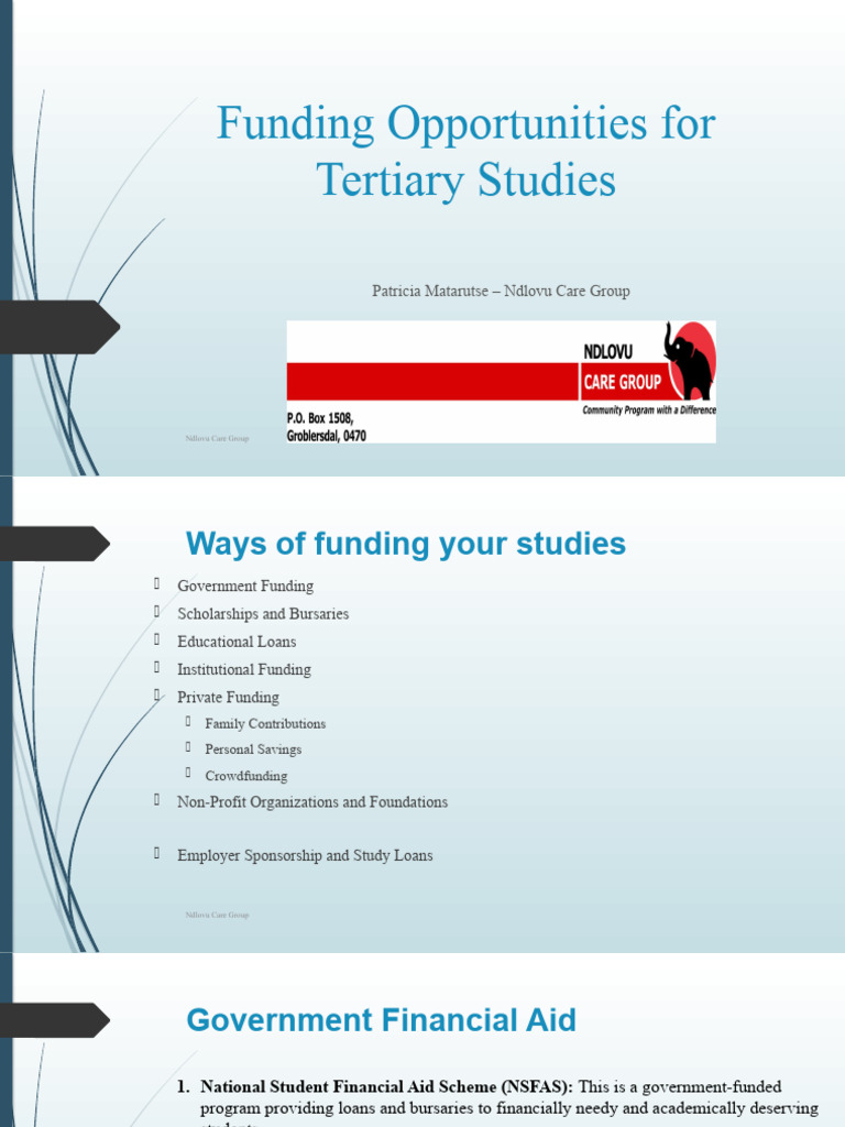 Funding Opportunities For Tertiary Studies | PDF | Apprenticeship ...