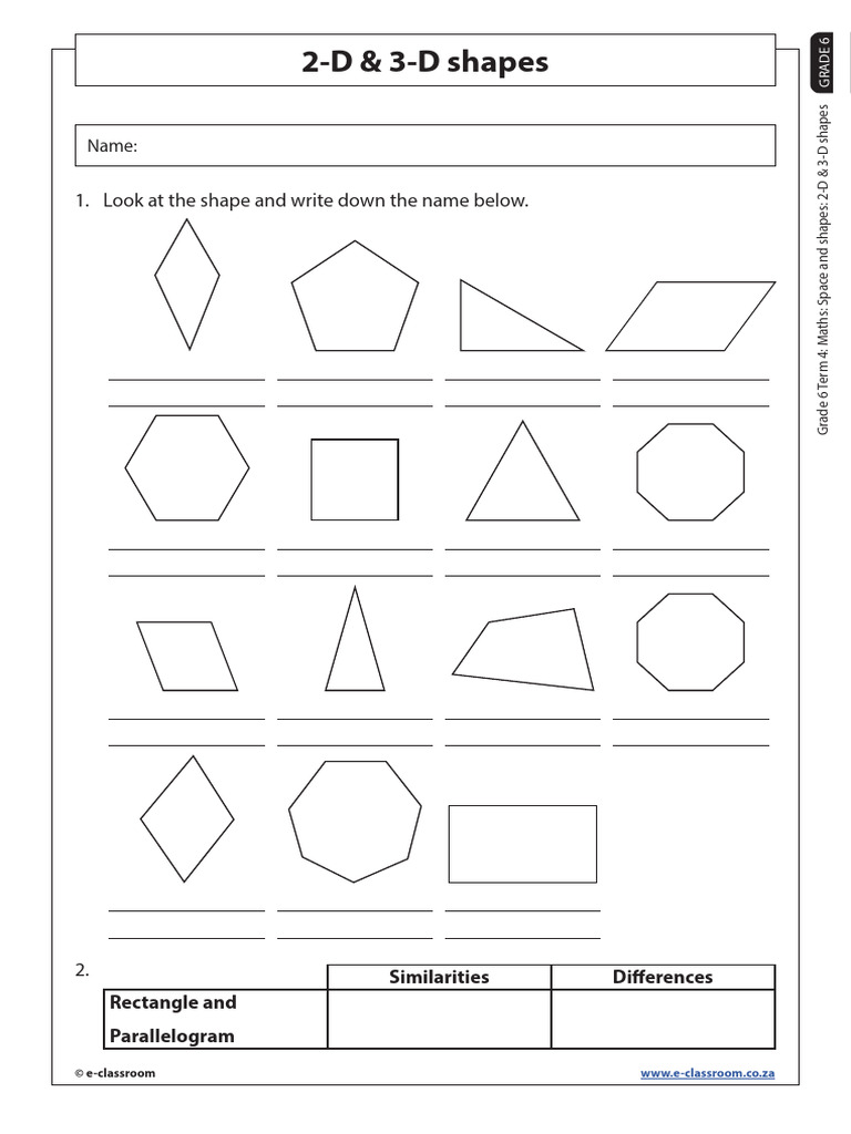 2d and 3d shapes and memo 1 | PDF | Shape | Rectangle
