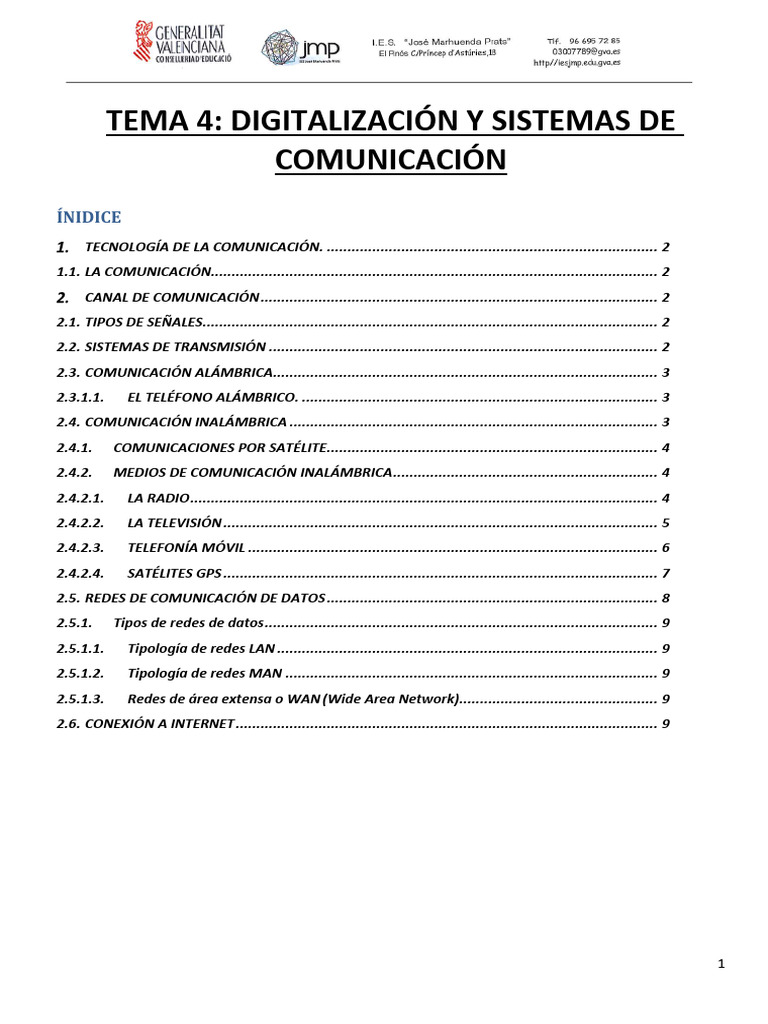 T4-Sistemas de Comunicación | PDF | Televisión | Red de computadoras