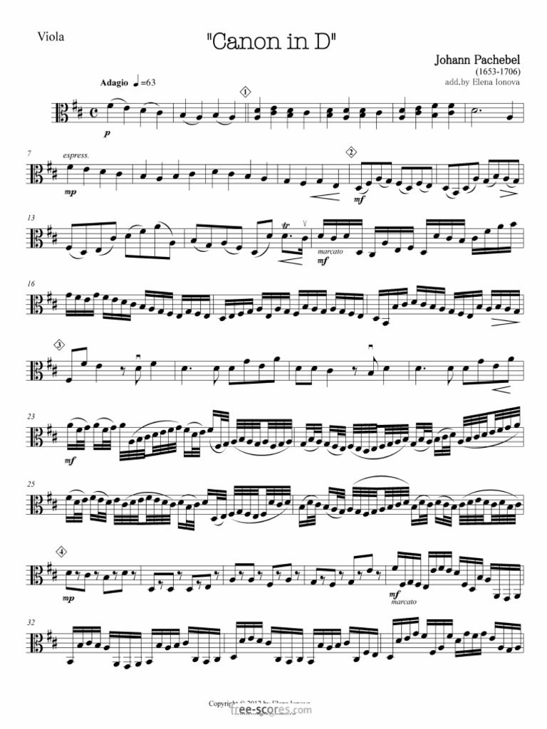 (Free Scores - Com) - Pachelbel Johann Canon in D For String Quartet 58719 - Removed | PDF