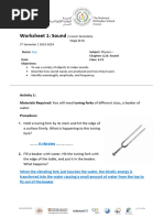 Science Stage 5 - Booklet Answers - Unit 2 - Sound | PDF | Sound | Pitch (Music)