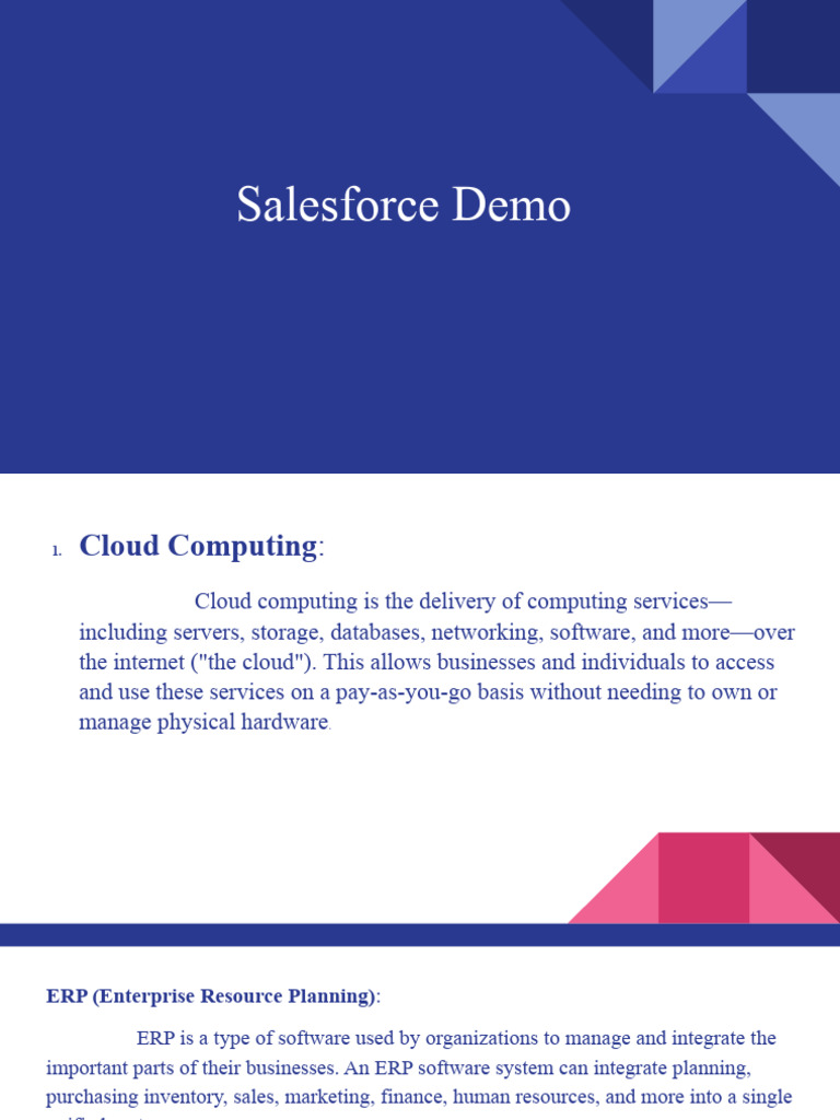 Salesforce Demo | PDF | Customer Relationship Management | Cloud Computing
