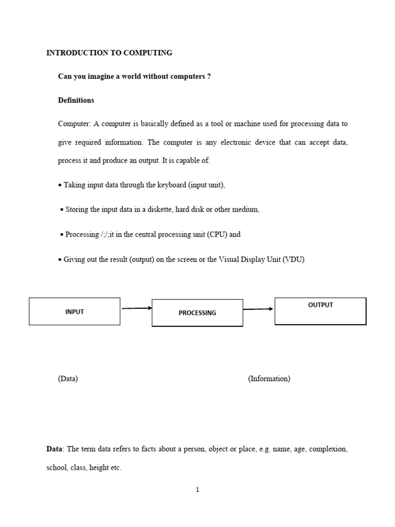 Introduction To Computer | PDF | Integrated Circuit | Central Processing Unit